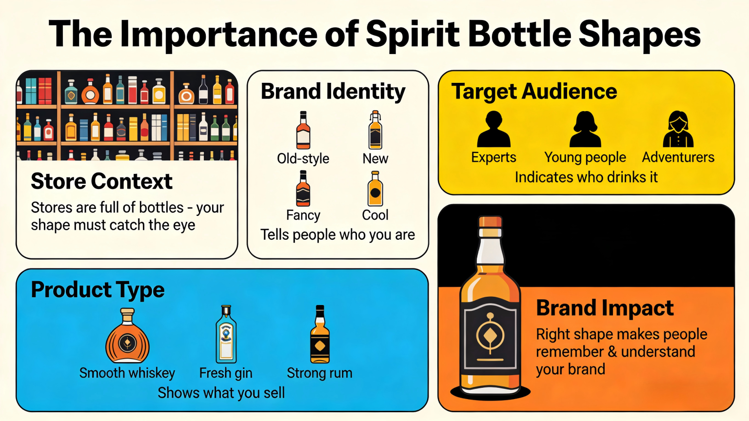 Spirit Bottle Shapes Rundown: From Cylinder to Square